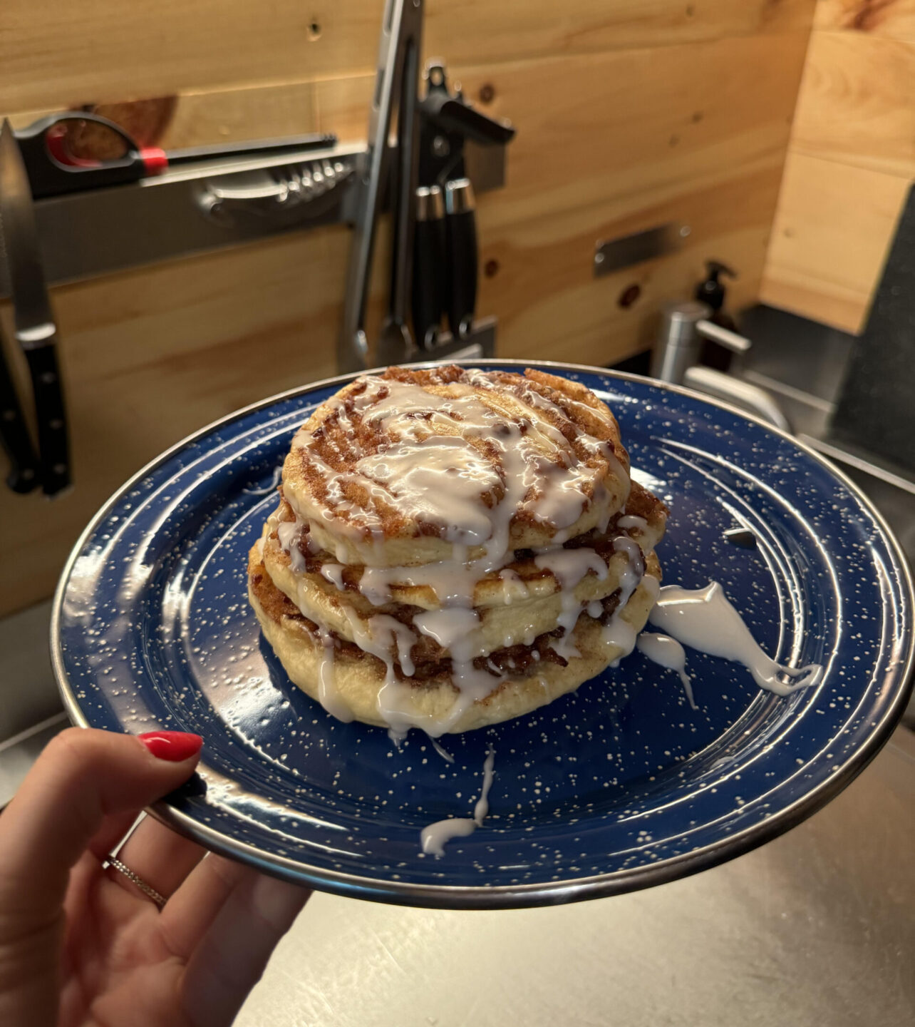 Campfire Cooking: Cinnamon Roll Pancakes - The Journal by Postcard Cabins